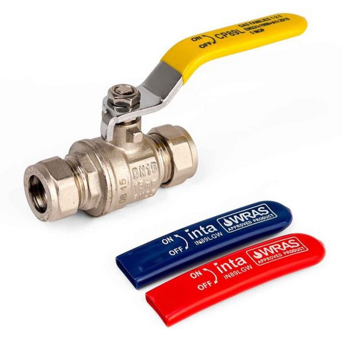 Intatec Universal Gas/Water Lever Ball Valve 15mm