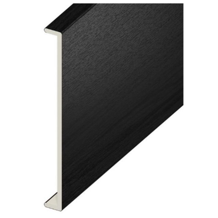 Eurocell Woodgrain Double Capping Board 5mtr x 350mm - Black Ash