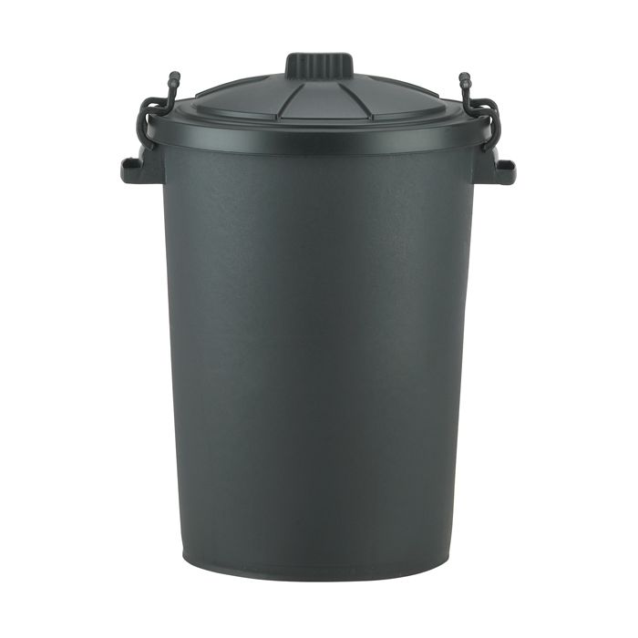 Black Polythene Dustbin With Cover 85 Ltr