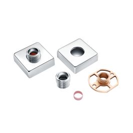 Exposed Shower Valve Fast Fitting Kit Square (Pair) - Chrome